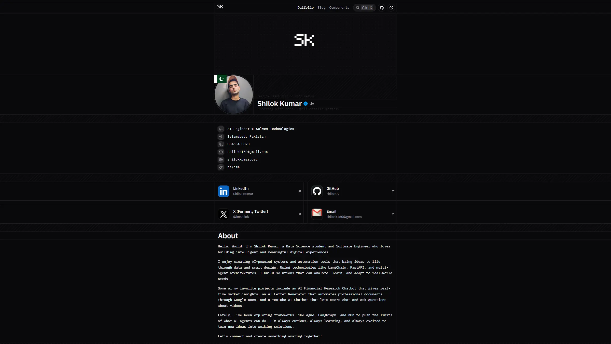 Shilok Kumar – AI Engineer